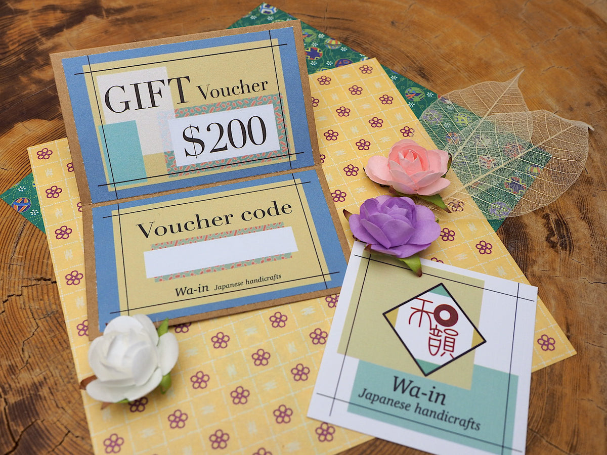 Gift voucher (physical card provided) — Wa-in Japanese Handicrafts
