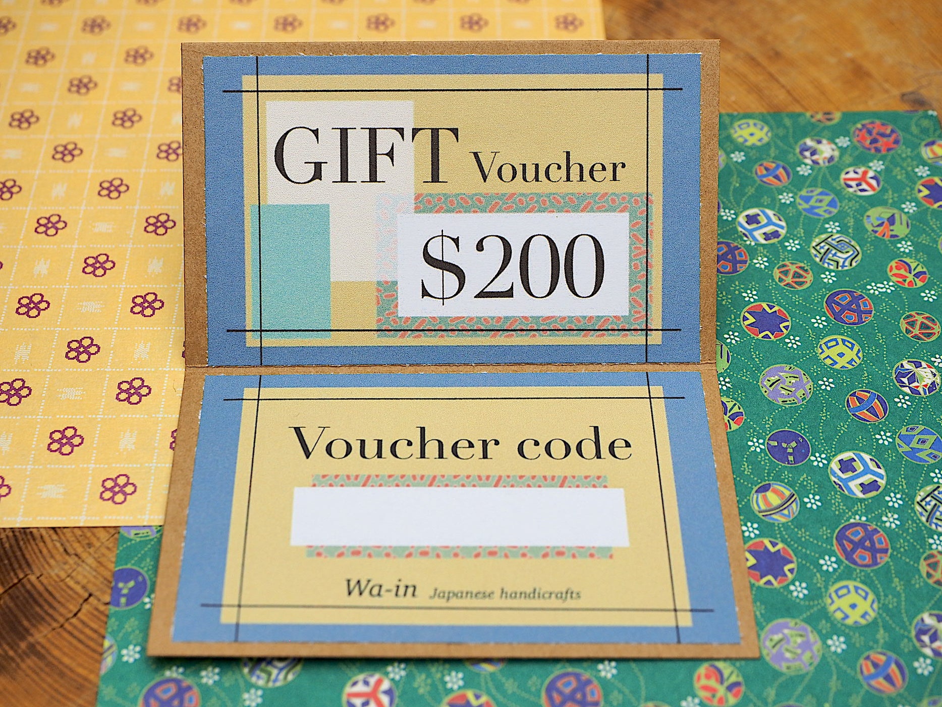 Gift voucher (physical card provided) — Wa-in Japanese Handicrafts