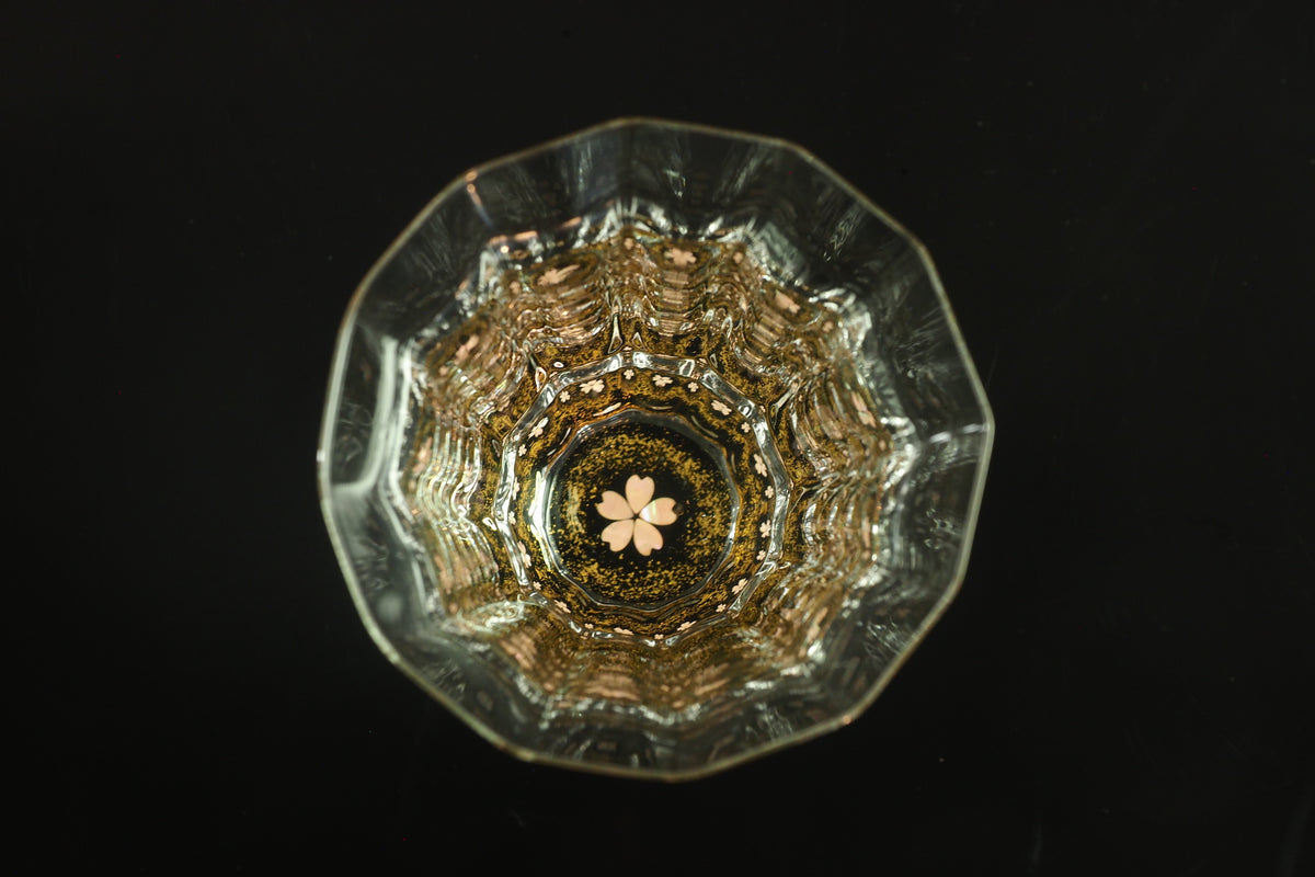 "Raden" Lacquer Coated Glass 150ml - Kaleidoscope Glass with Cherry Bl ...