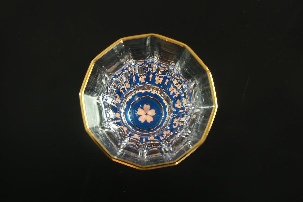 "Raden" Lacquer Coated Glass 70ml - Kaleidoscope Glass with Cherry Blo ...